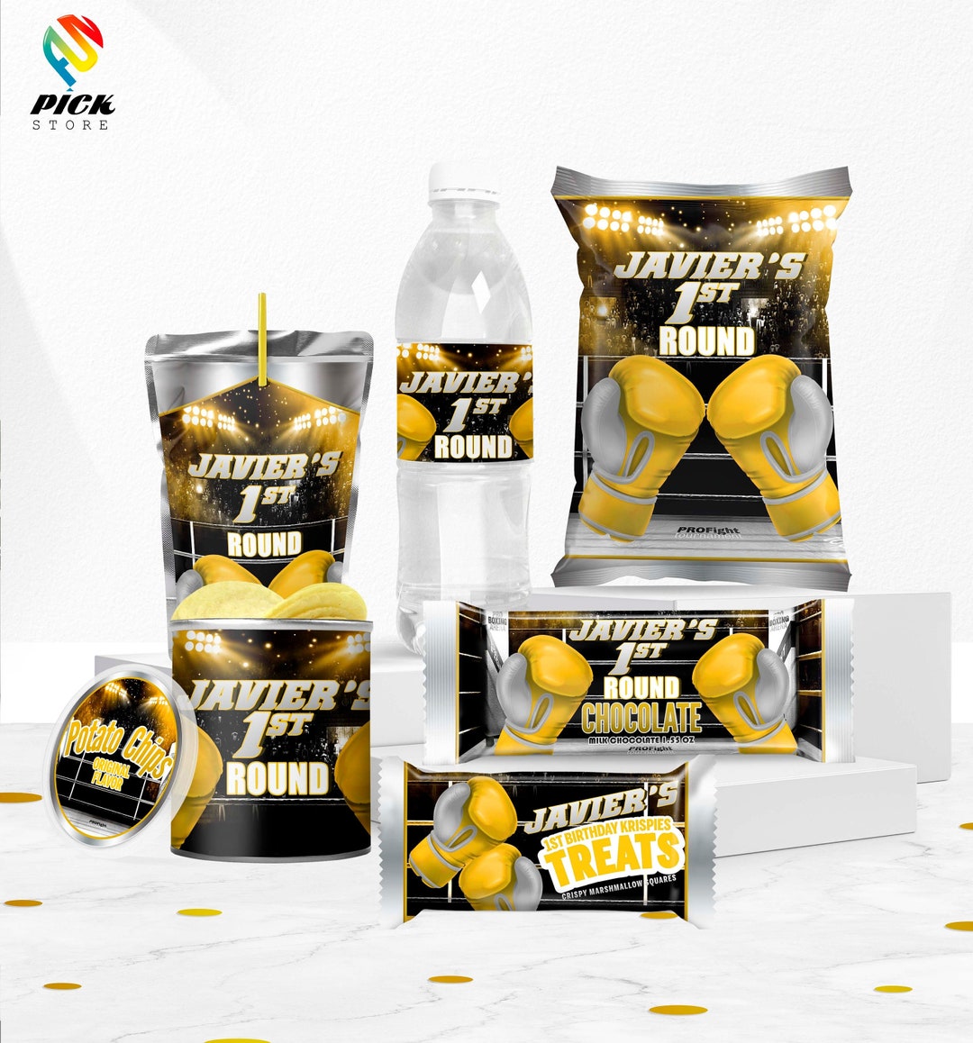 Boxing Party Bundle: Editable Favor Pack (DIY FILE) - Etsy