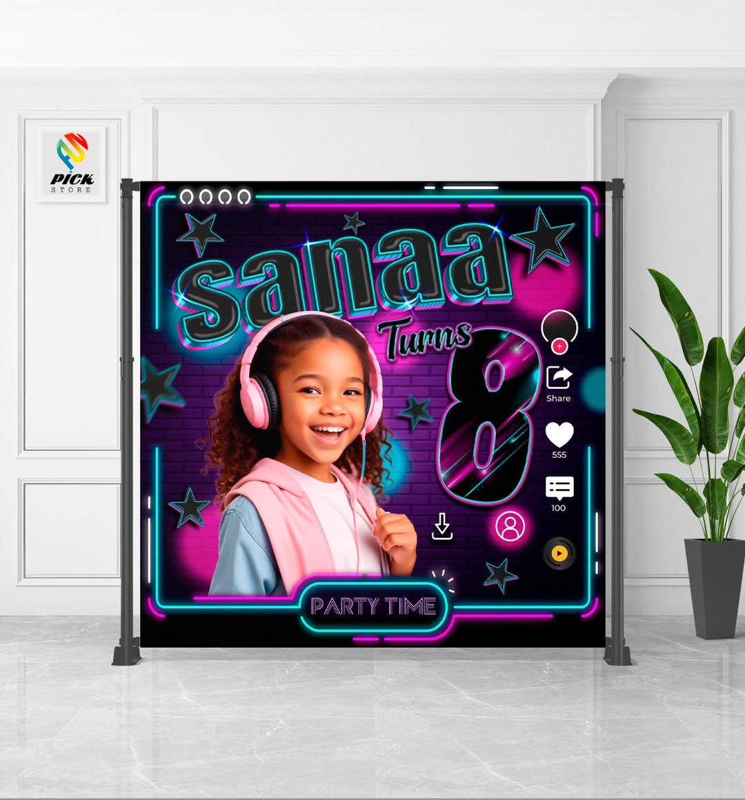 Musical Social Media Backdrop Musical Banner Music Theme Party Social ...