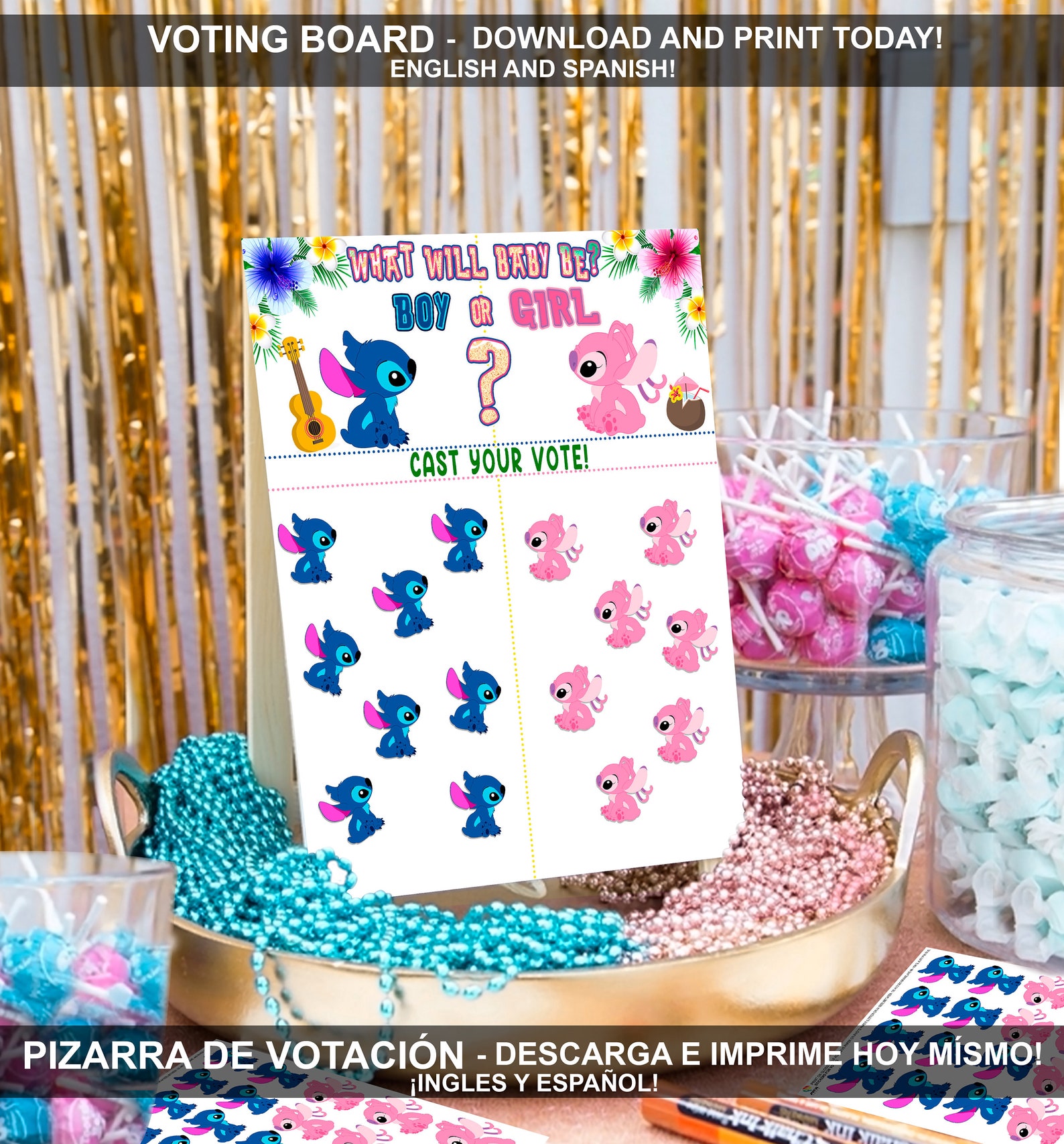 DIGITAL FILE Stitch and Angel Voting Board Stitch and - Etsy