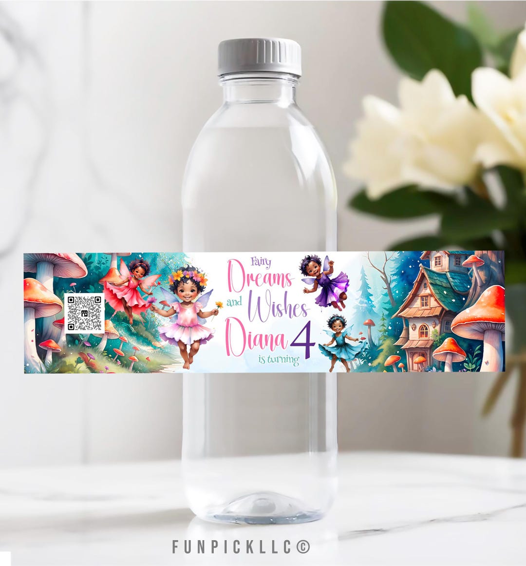 Fairy Garden Water Bottle Label for DIY, Fairy Sticker for Bottle ...