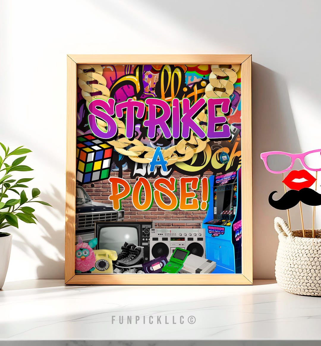 Vintage 90s Photo Props Sign for DIY, Back to the 90's Birthday Sign ...
