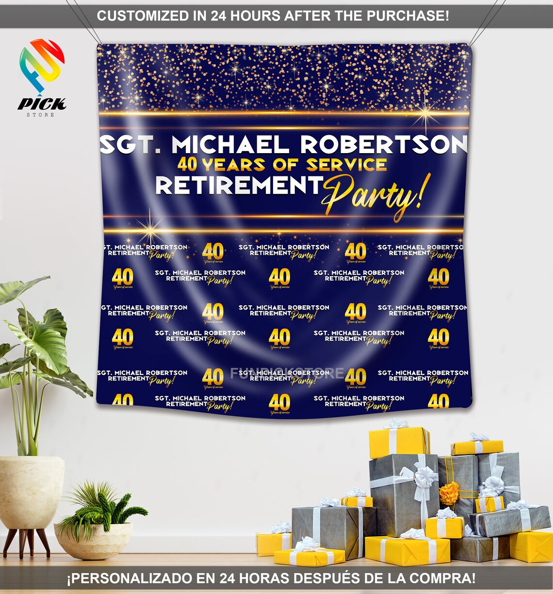 DIGITAL FILE Retirement Backdrop Retirement Banner - Etsy