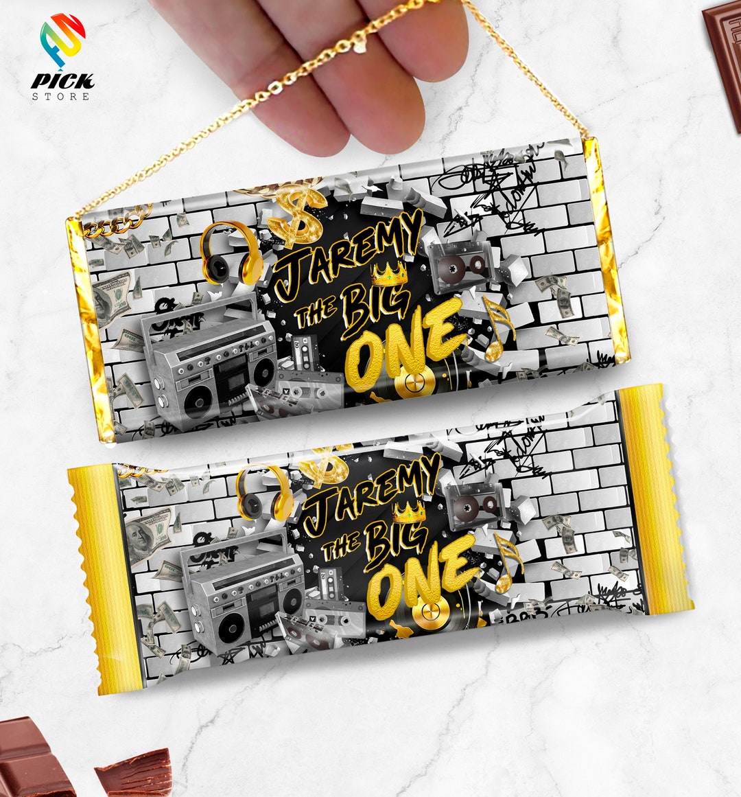 Graffiti Chocolate Bar Wrapper: 90s Hip Hop Candy Template (DIY Digital ...