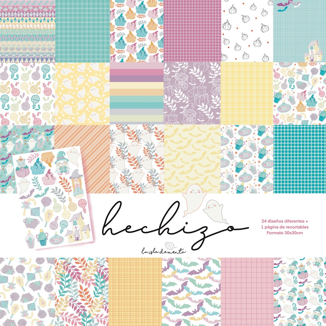 HECHIZO-digital papers, illustration for scrapbooking, for print and ...