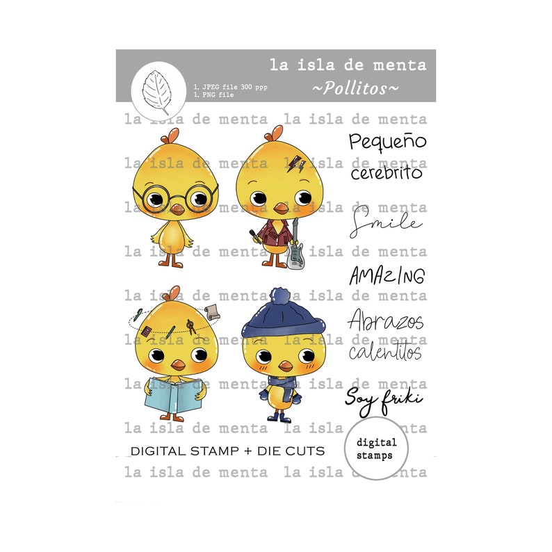 POLLITOS Digital Stamp Die Cut Lineart Illustration for | Etsy