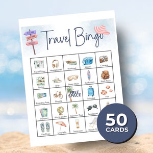 Printable Travel Picture Bingo Game. Bingo Activity Cards for Your ...