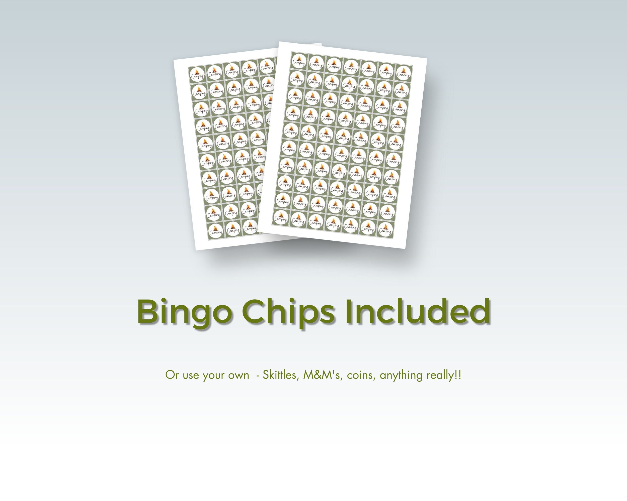 50 Printable Camping Bingo Cards| Camping Picture Bingo| Camping Party ...