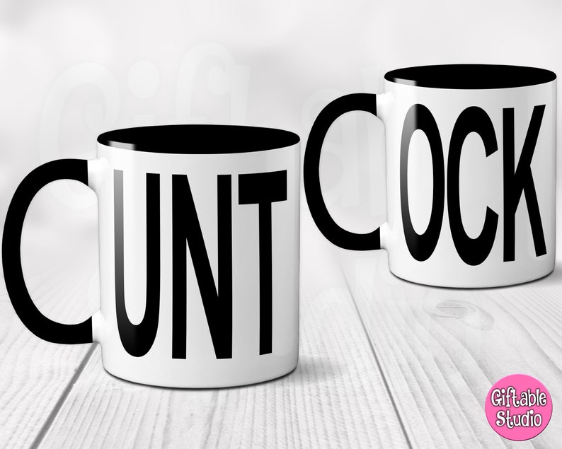 Rude Text Mug Set: Sarcastic Offensive Mugs, Adult Humor - Etsy