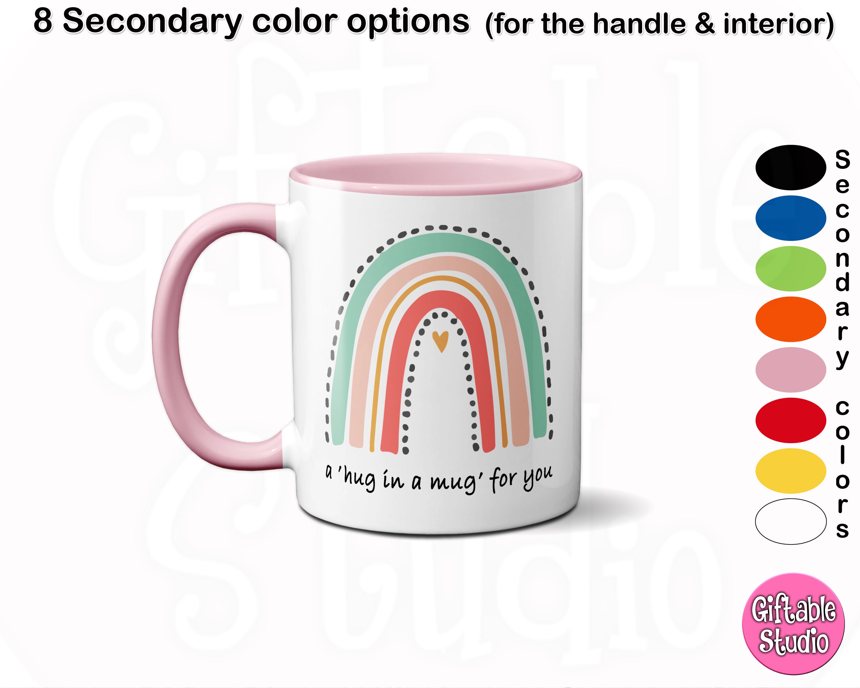 Sending a Hug in a Mug, Sympathy Gift, Social Distance Hug Mug, Rainbow ...