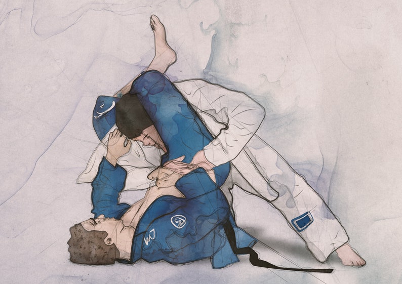 Brazilian Jiu Jitsu Art Print 'triangle' - Etsy