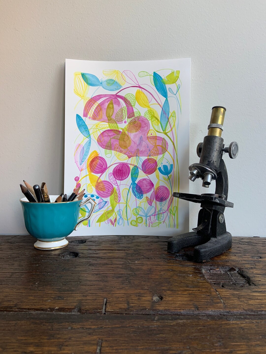 Original A4 Watercolour Painting 'vivacious Violet Love' - Etsy