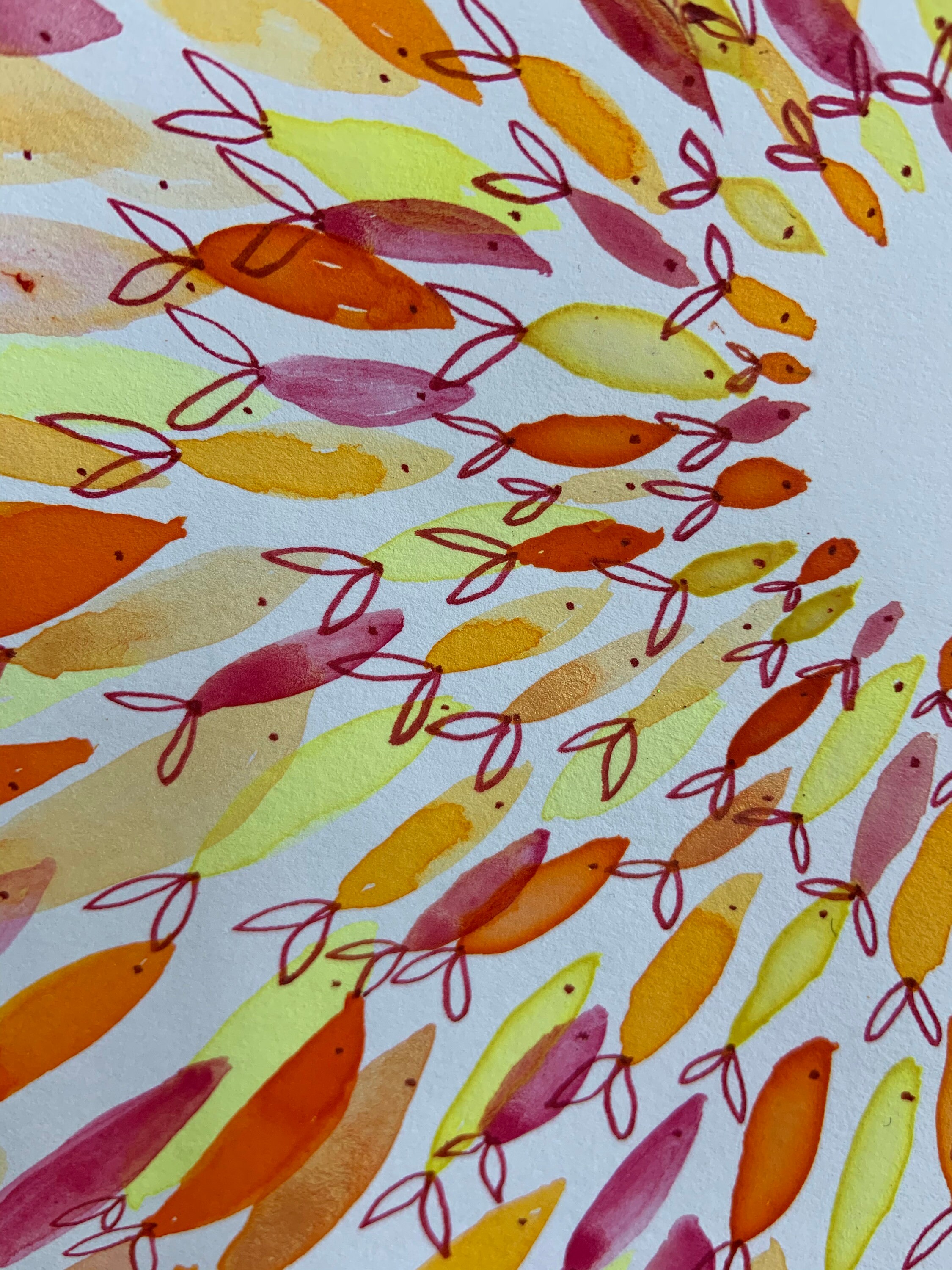 Original A4 Watercolour Painting-off to School - Etsy