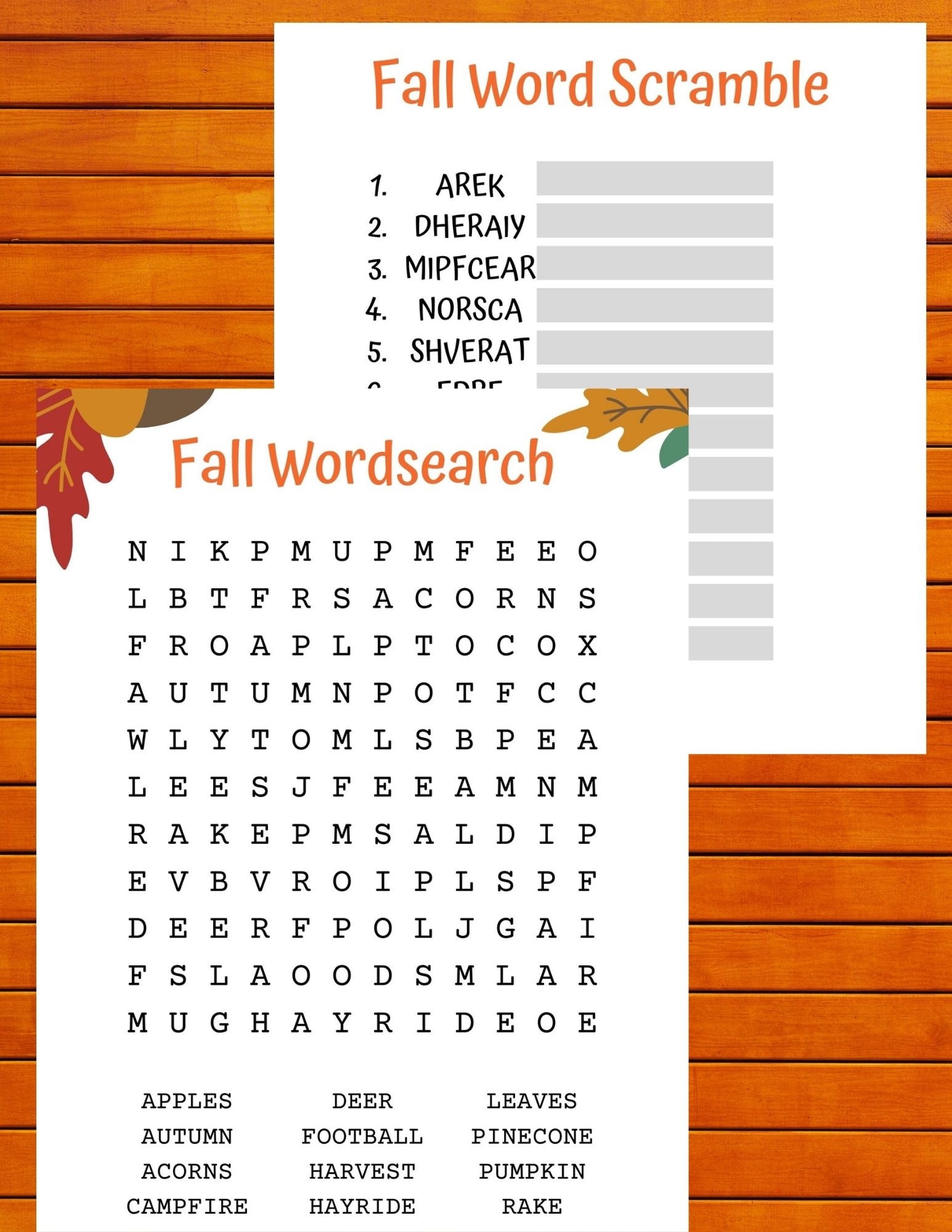 Fall Word Games - Word Game - Games for Kids - Printable Games - Word ...