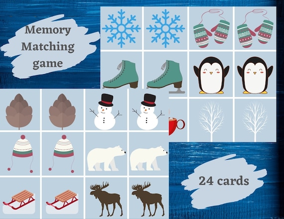 Winter Memory Matching Game Memory Game Kids Game | Etsy