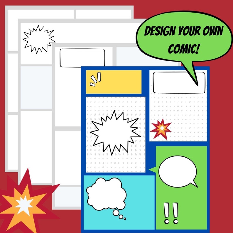 Blank Comic Book - Make Your Own Comic - Comic Book Template - Design a ...