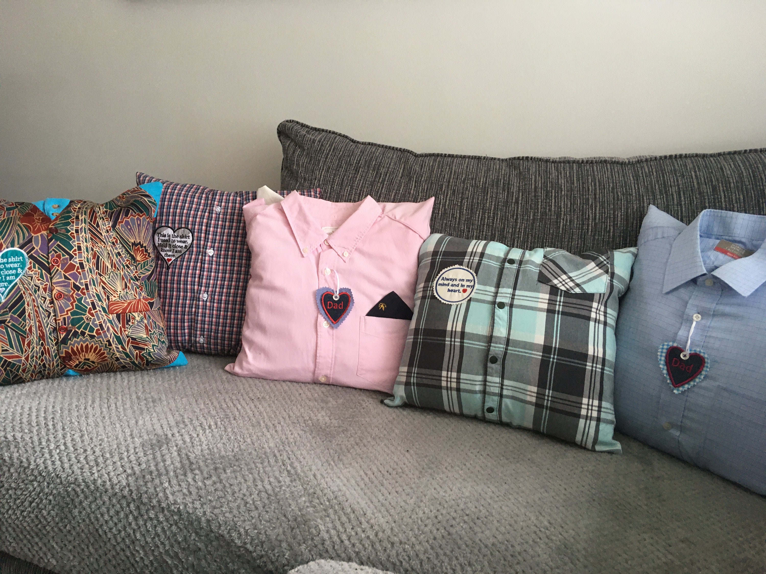 Keepsake Memory Cushion Made From Loved One's Shirt: Personalized ...
