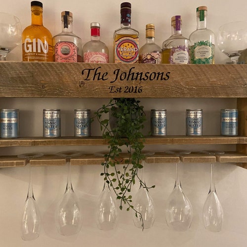 Personalised Gin Shelf / Bar - Etsy UK