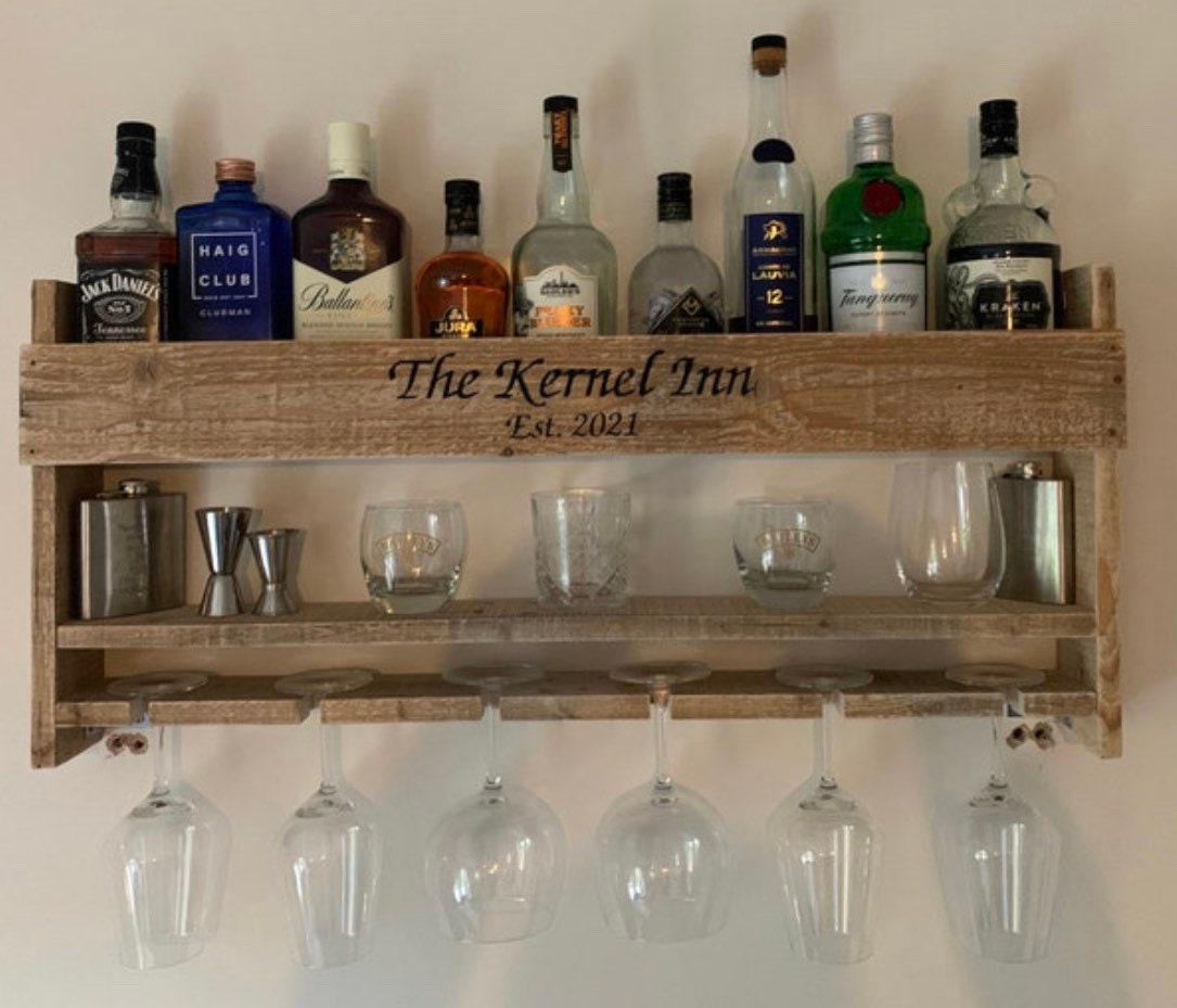 Personalised Gin Shelf / Bar - Etsy UK