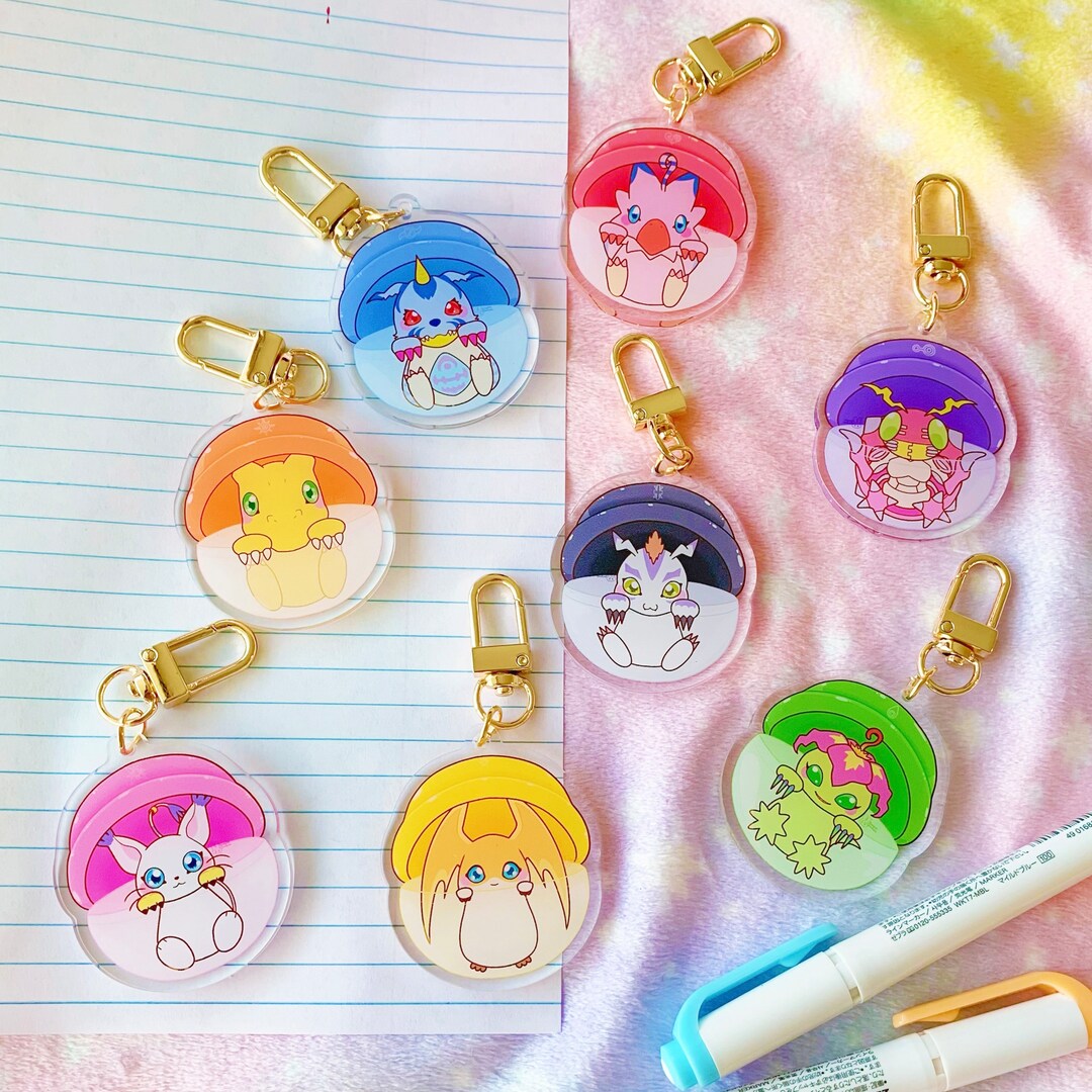 Digimon Adventure 01 Gashapon Acrylic Charms Kidcore 90s Anime ...