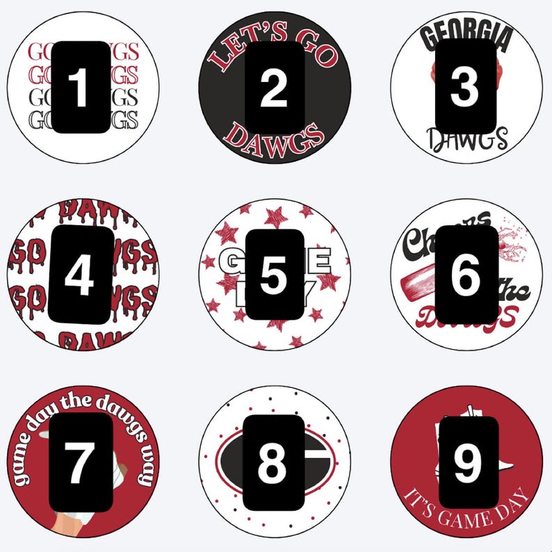 5 Georgia Game Day Pins - Etsy