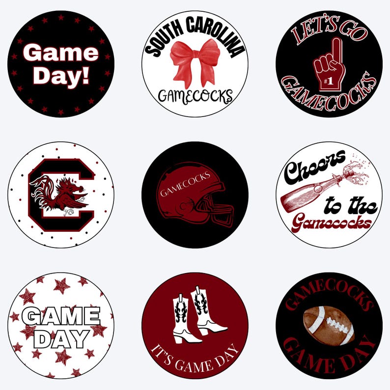 5 South Carolina Game Day Pins - Etsy
