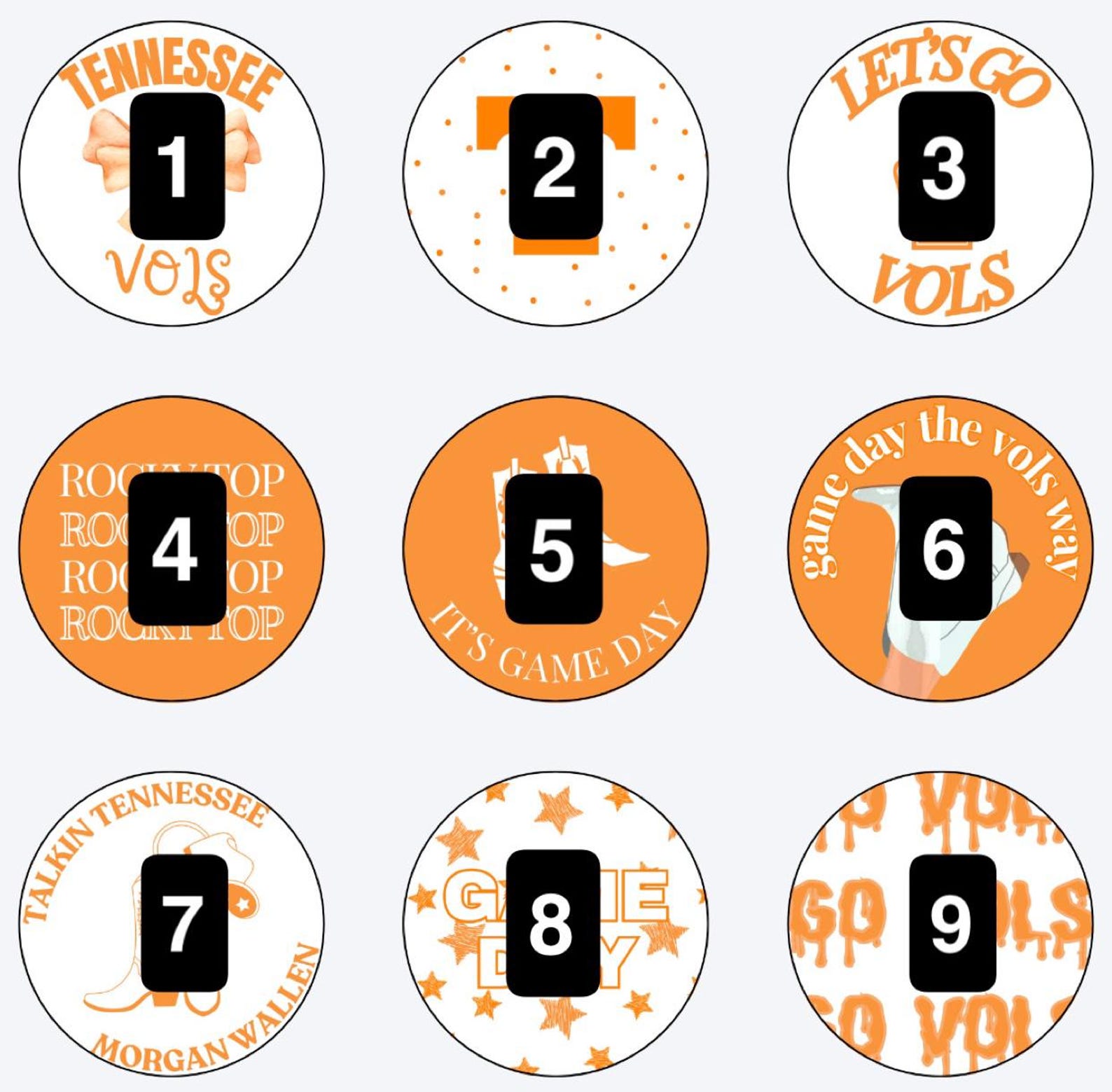 5 Tennessee Game Day Pins - Etsy