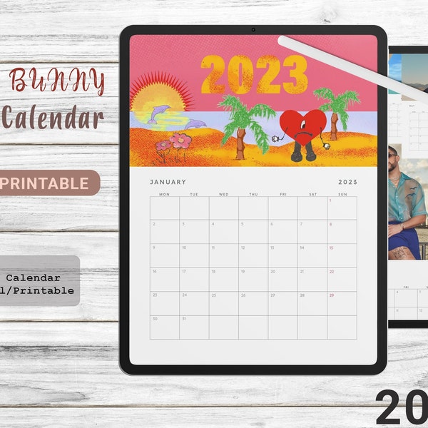 Bad Bunny Calendar - Etsy