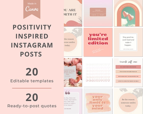 Positive Quote Posts Affirmation and Self Love Insta | Etsy