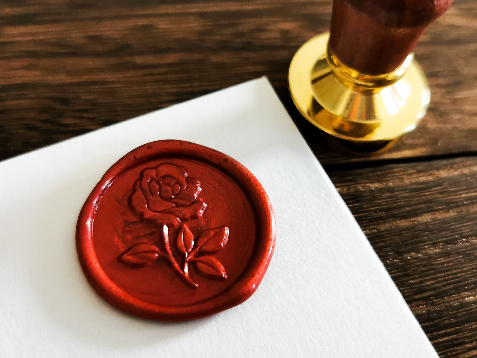 Wax Seal Stamp RoseSealing Wax Stamp Plant For Letter And | Etsy
