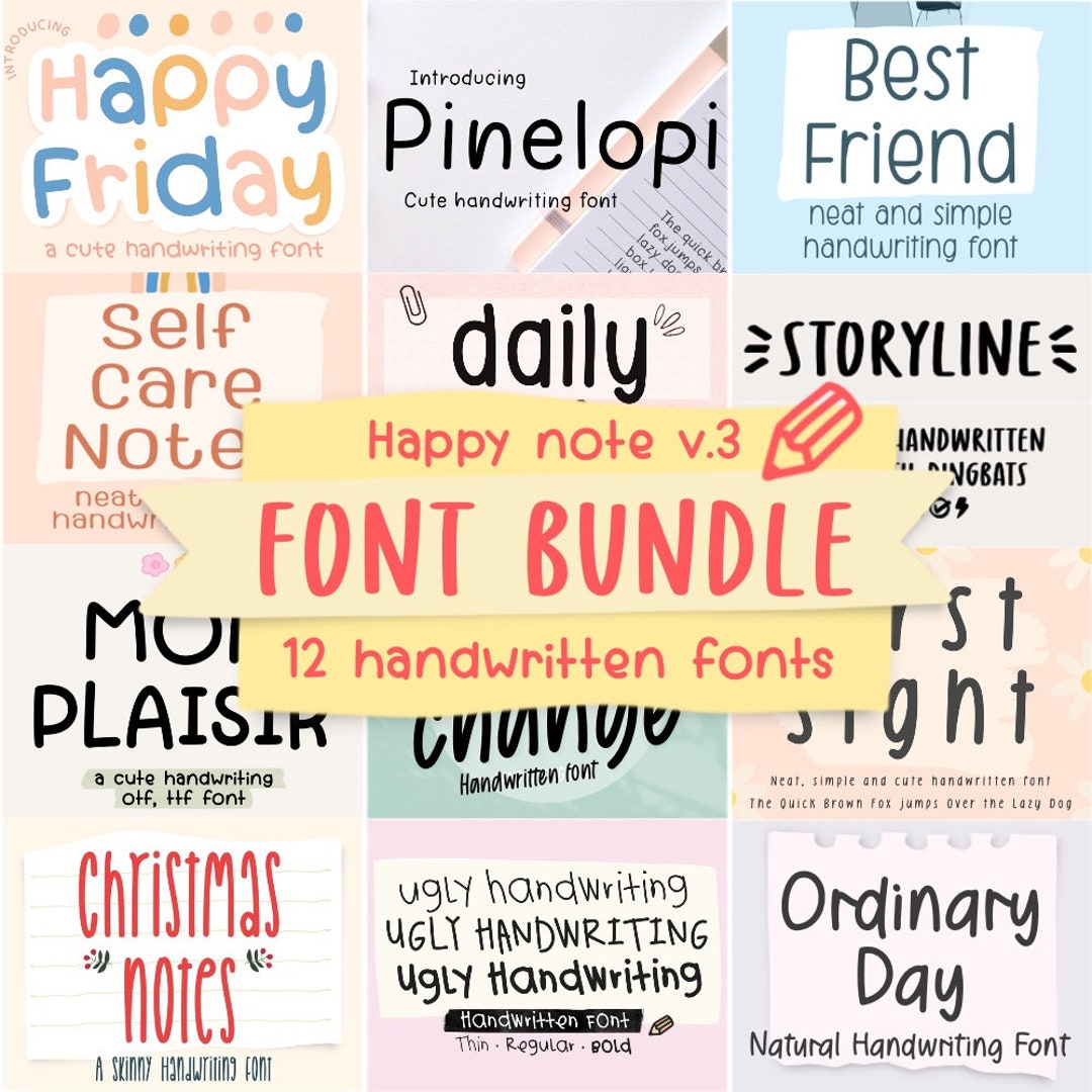 Handwritten Font Bundle Handwriting Font Bundle Neat Handwriting Font ...