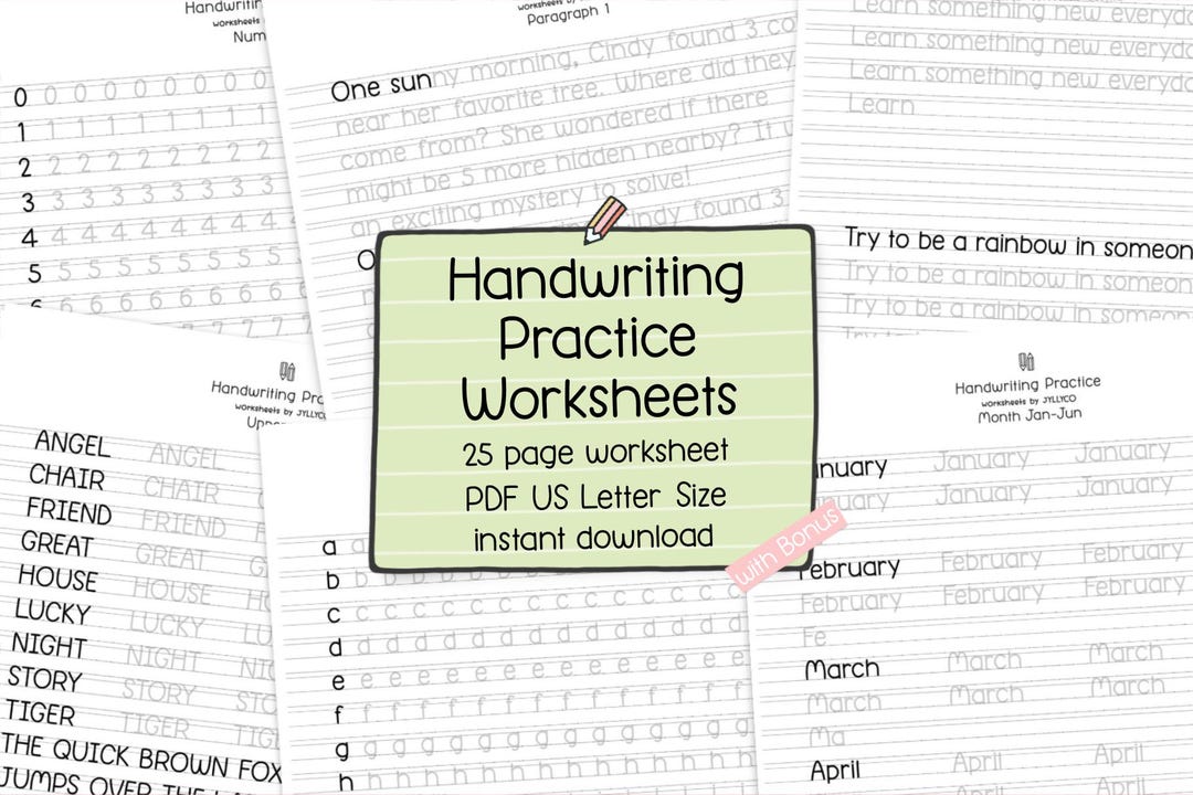 Handwriting Practice Worksheets: Neat and Clean Handwriting Workbook ...
