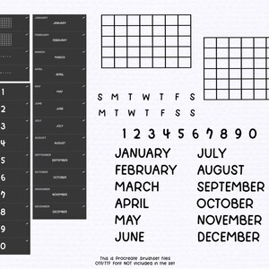 Procreate Calendar Stamps, Procreate Calendar, Digital Planner - Etsy