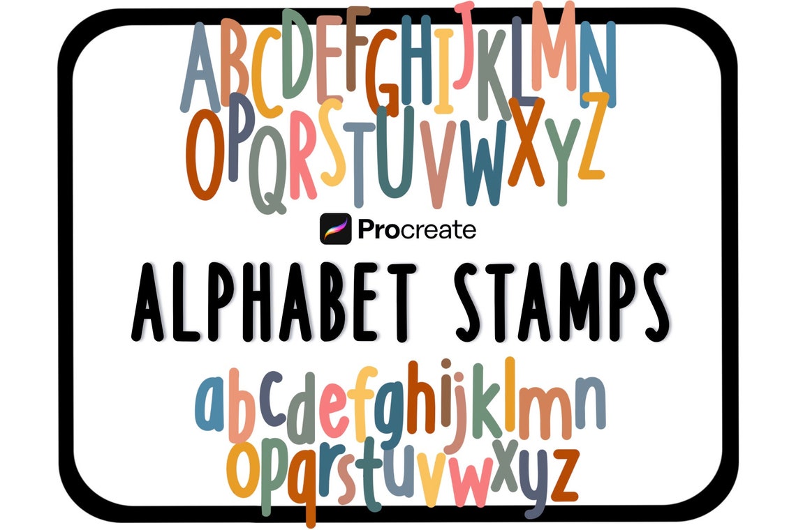Procreate Stamps Procreate stamp set alphabet stamp letter | Etsy