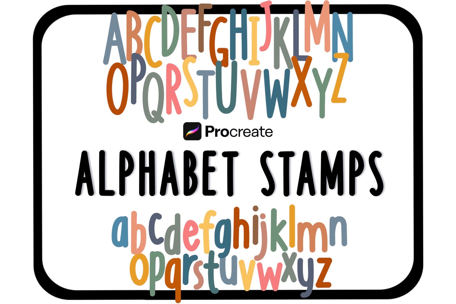 Procreate Stamps Procreate stamp set alphabet stamp letter | Etsy
