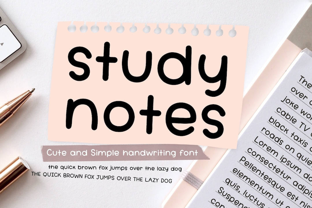 Study Notes Handwritten Font Font Cute Handwritten Font Student Notes ...