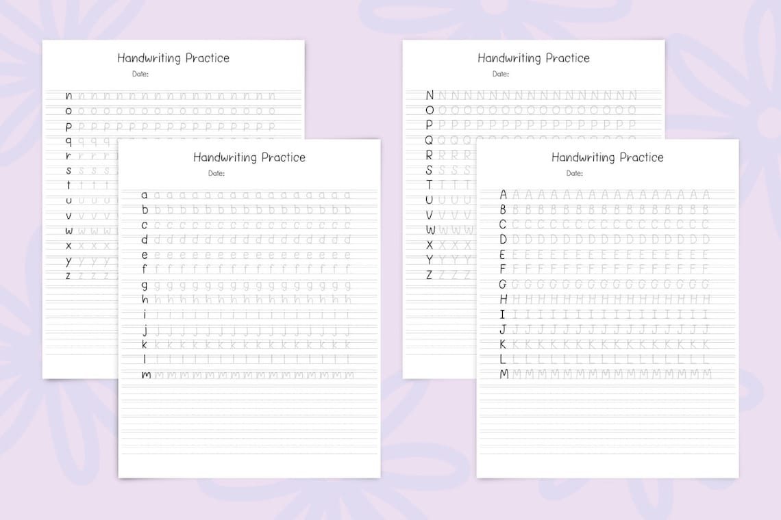Handwriting Practice Sheets Handwriting Worksheet - Etsy
