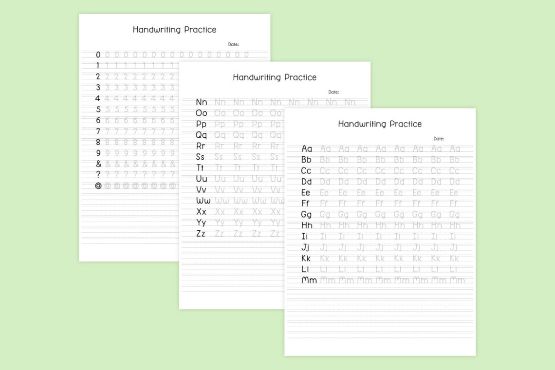 Handwriting Practice Sheets Handwriting Worksheet - Etsy