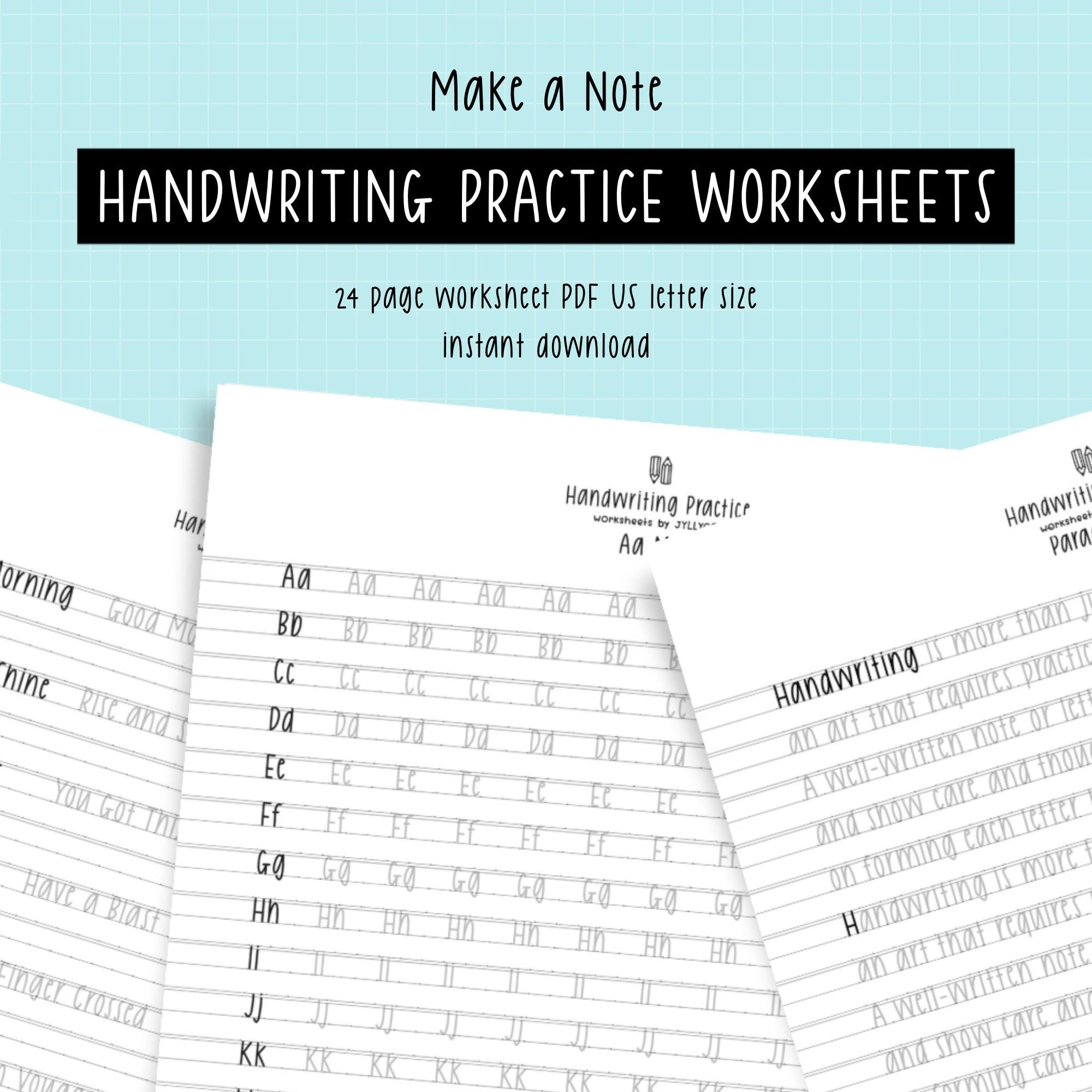 Handwriting Practice Worksheets: Printable Worksheets for Neat Tidy ...