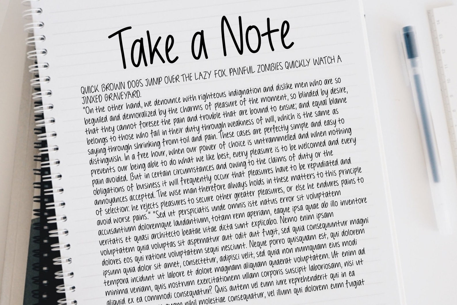 Take a Note Font Handwritten Font Handwriting Font Simple | Etsy