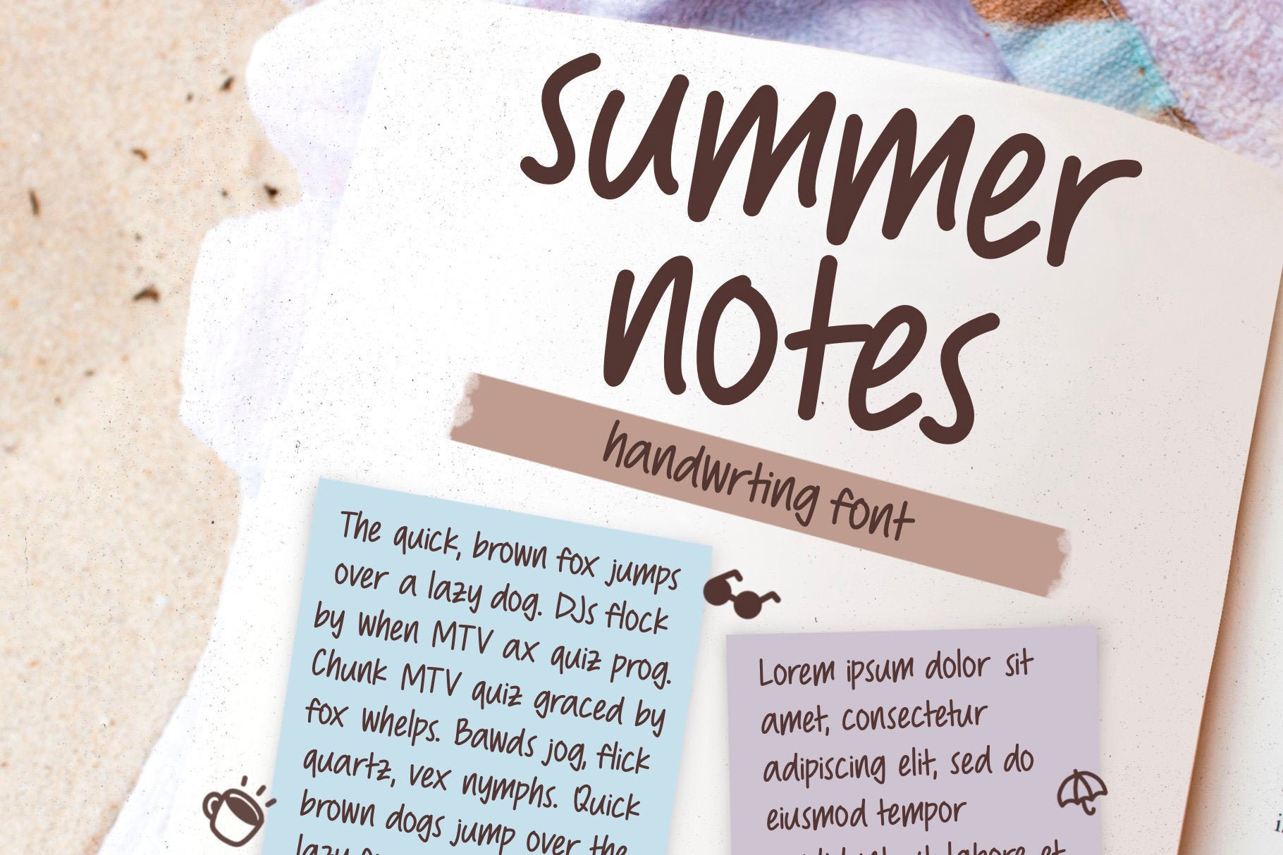 Summer Notes Font Handwritten Font Simple Handwriting - Etsy