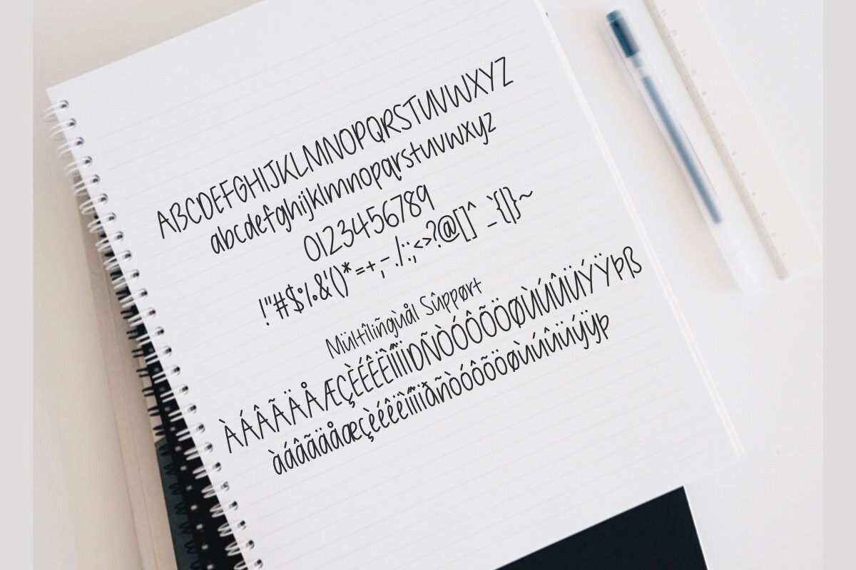 Take a Note Font Handwritten Font Handwriting Font Simple | Etsy