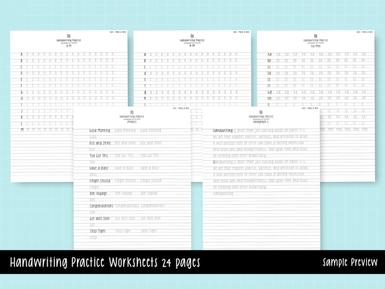 Handwriting Practice Worksheets: Printable Worksheets for Neat Tidy ...