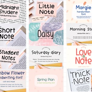 Happy Note Cute Handwritten Font Bundle 1&2 Note Taking Font - Etsy