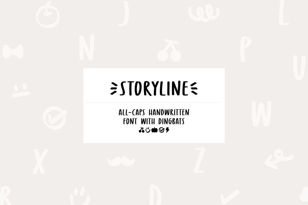 Storyline Handwritten Font, Handwritten Dingbats, Neat Handwriting Font ...