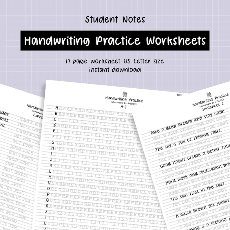 Handwriting Practice Worksheets: Printable Worksheets for Neat Tidy ...