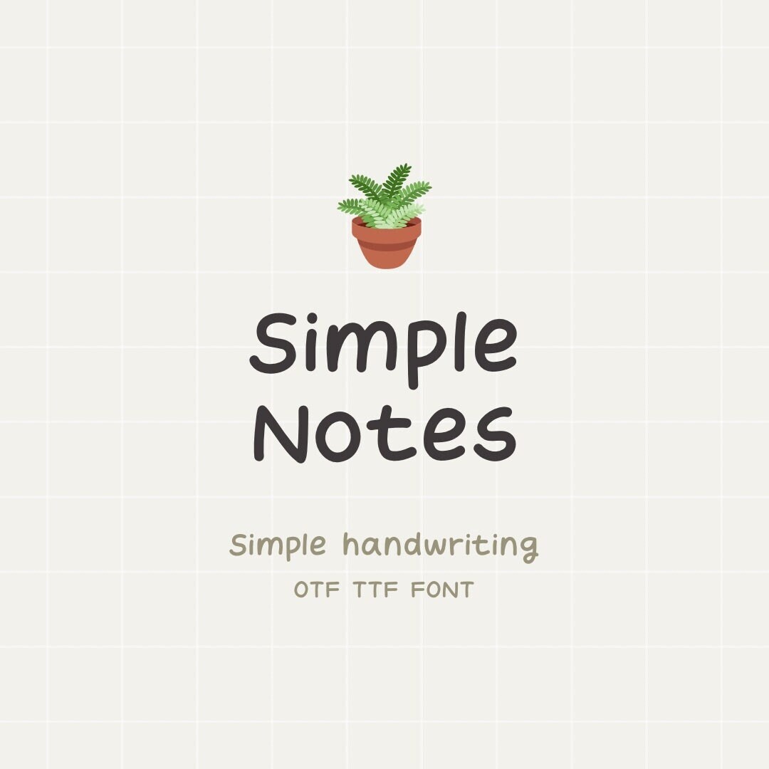Simple Notes Handwriting Font, Neat Font, Simple Font, Handwritten Font ...