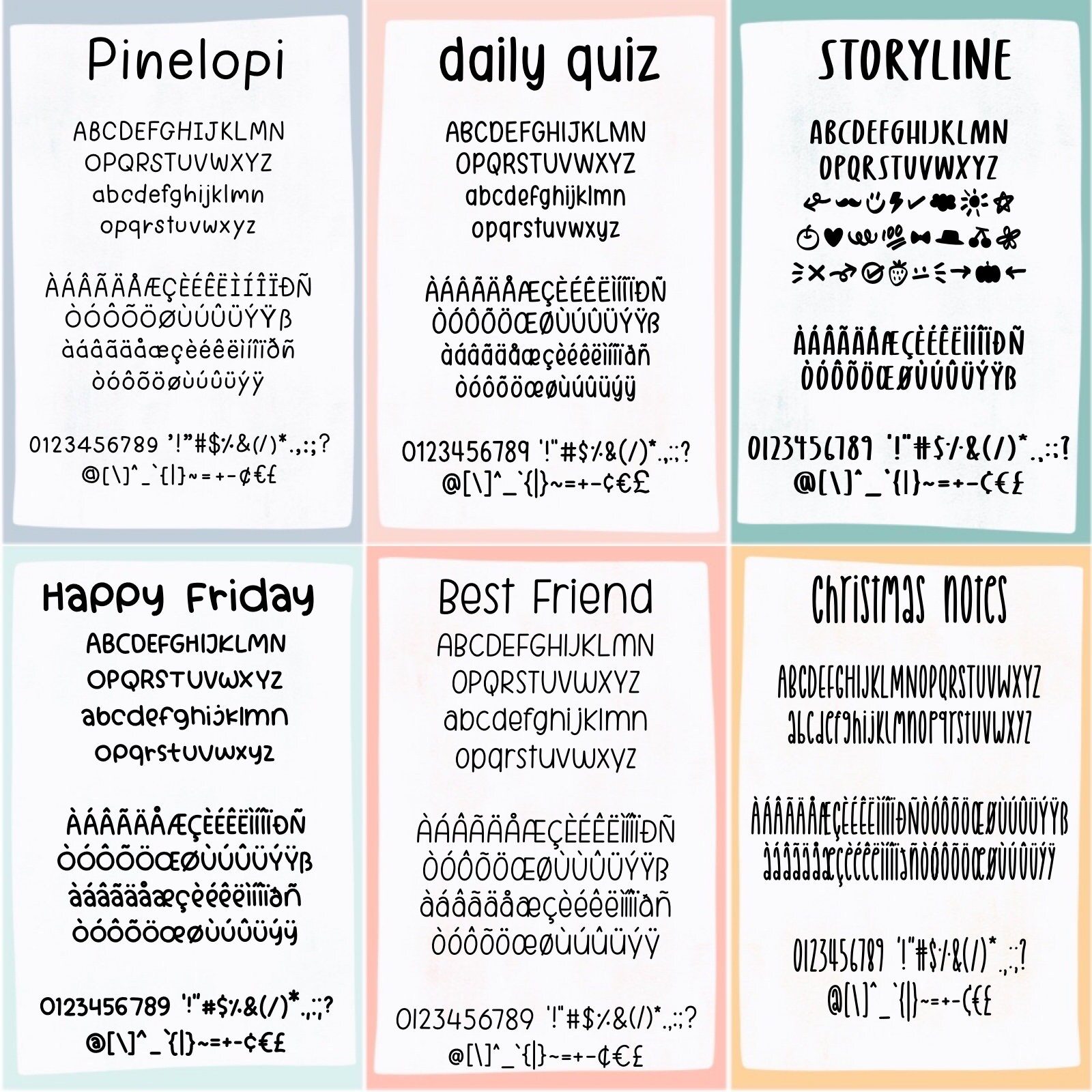 Handwritten Font Bundle | Cute Note-taking Fonts (OTF, TTF) for ...