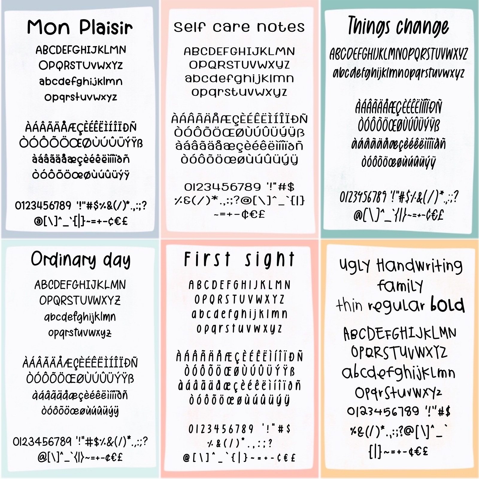 Handwritten Font Bundle | Cute Note-taking Fonts (OTF, TTF) for ...