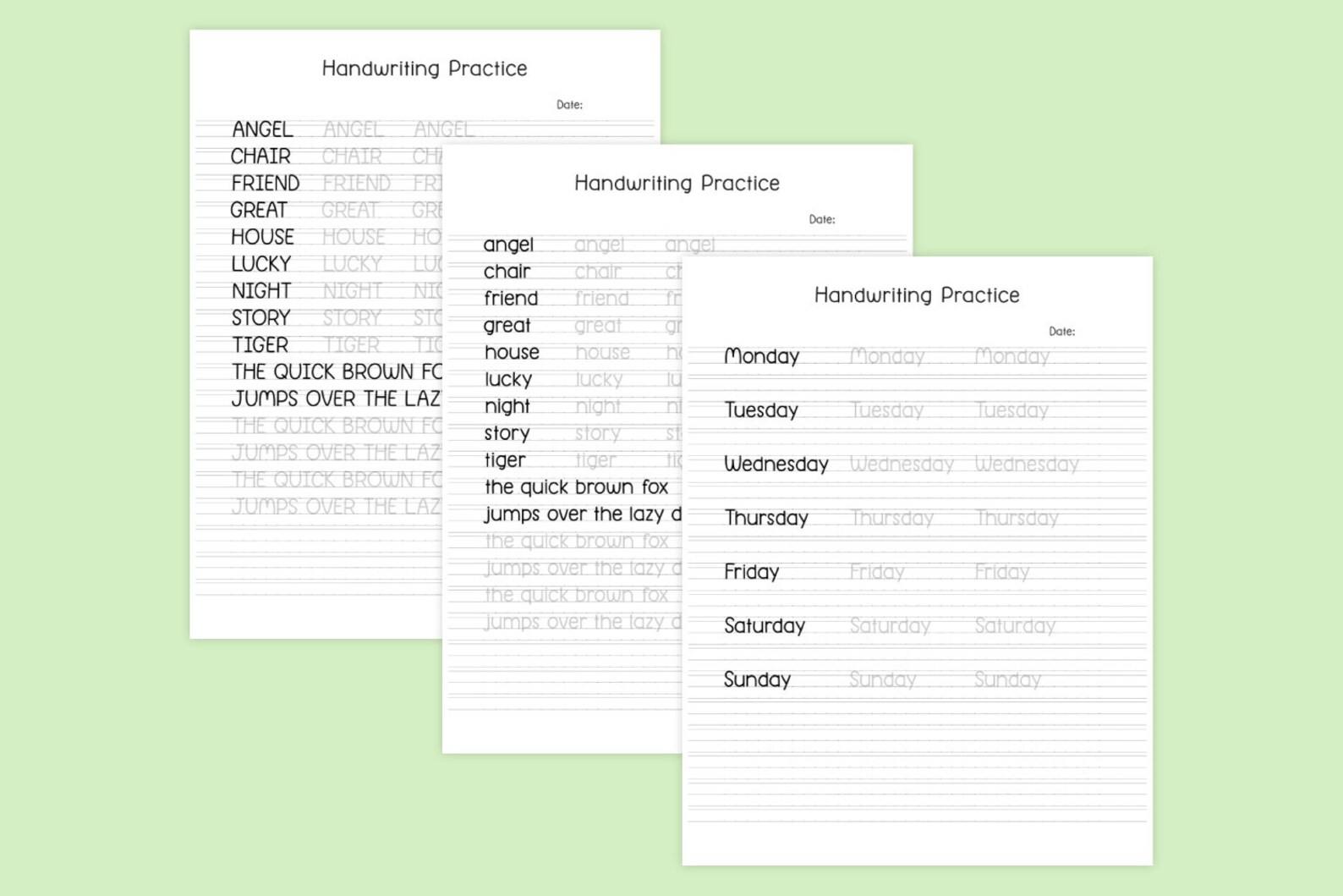 Handwriting Practice Sheets Handwriting Worksheet - Etsy