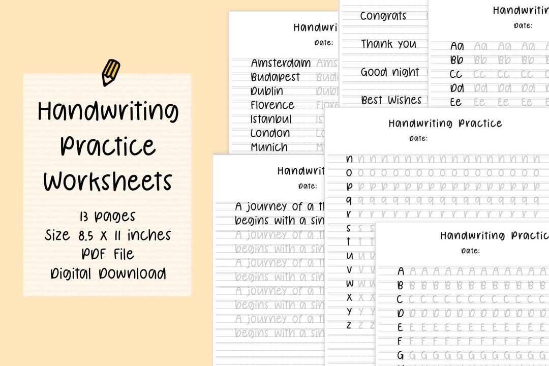 Handwriting Practice Sheets, Handwriting Worksheet, Handwriting for ...